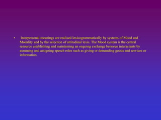 Systemic Functional Grammar theory Halliday.ppt