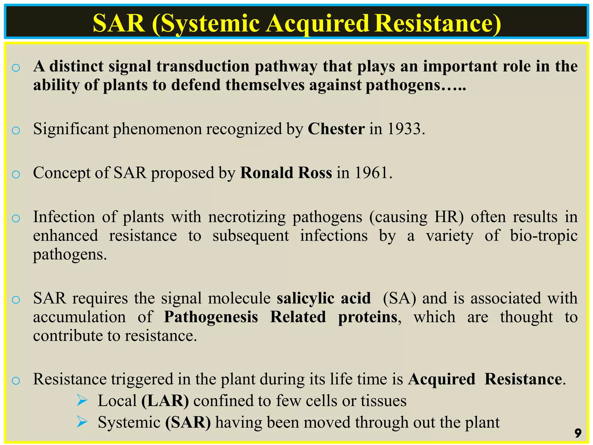 Systemic Acquired Resistance (SAR) and it’s Significance in Plant ...