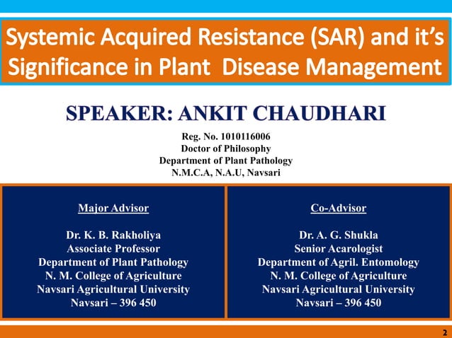 Systemic Acquired Resistance (SAR) and it’s Significance in Plant ...