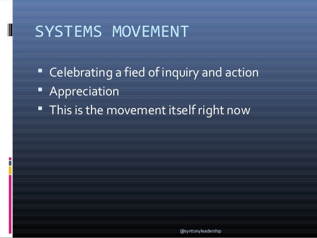 Systemic action in complex scenario,s
