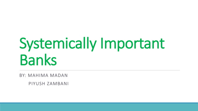 Systemically important banks | PPT