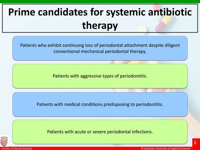Systemic antibiotics in periodontal therapy | PPTX | Dental Health ...