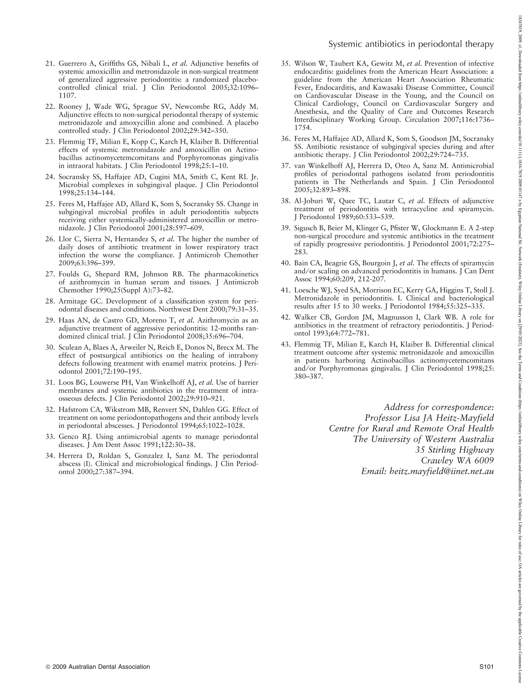Systemic antibiotics in periodontal therapyامراض اللثة د حاتم البيطار.pdf