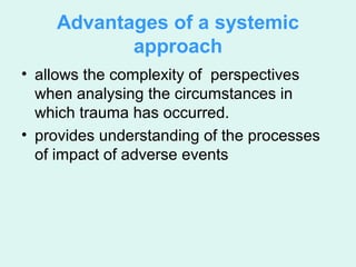 Systemic approaches following trauma – Misha Fell & Lynne Fordyce | PPT