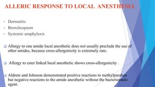 SYSTEMIC COMPLICATION OF LOCAL ANESTHESIA DR RAJIV.pptx | Allergies ...