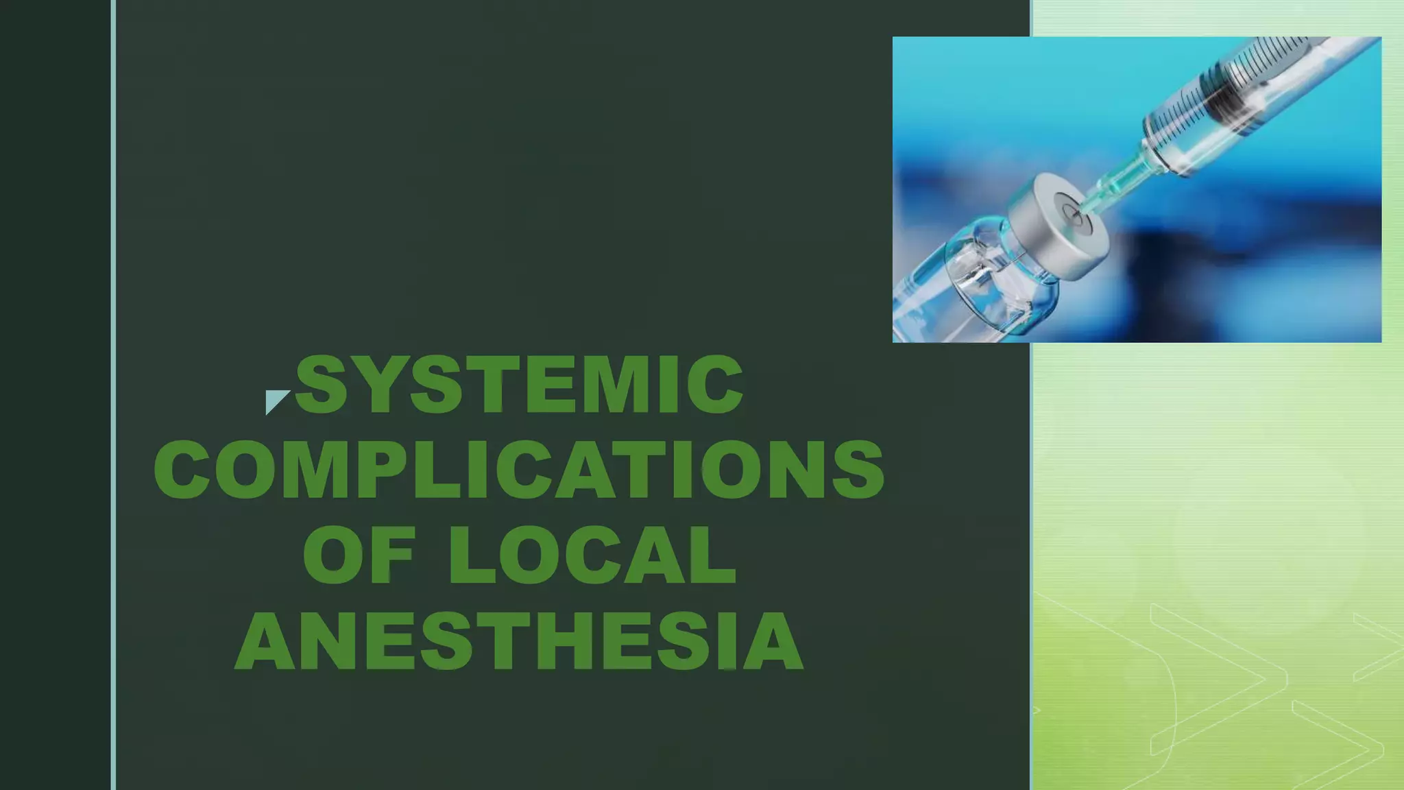 SYSTEMIC COMPLICATIONS OF LOCAL ANESTHESIA.pptx | Substance Abuse ...