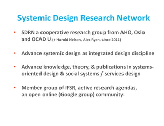 Systemic Design Contexts ISSS 2014 | PDF | Business and Finance