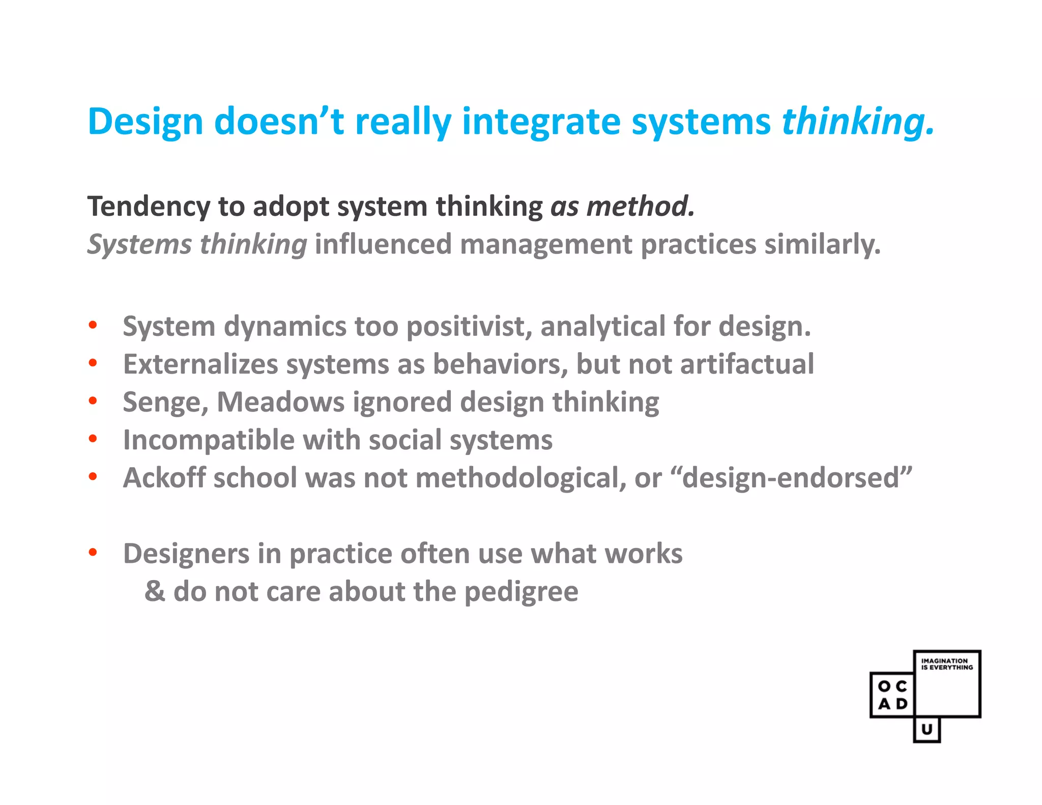 Systemic Design Principles & Methods ISSS 2014 | PDF