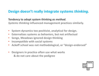 Systemic Design Principles & Methods ISSS 2014 | PDF