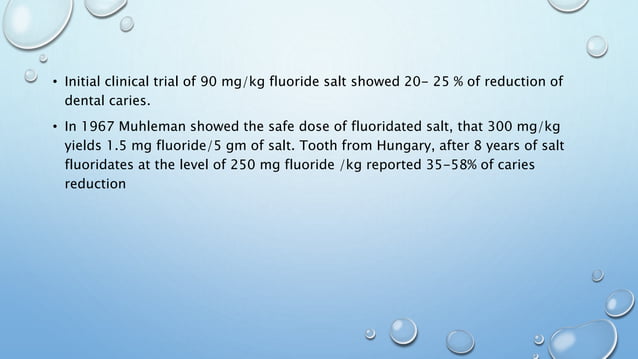 Systemic flouride in Dentistry | PPTX | Dental Health | Diseases and ...