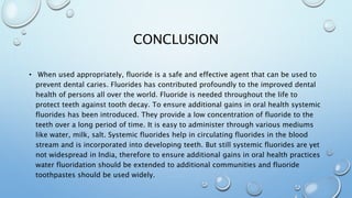Systemic flouride in Dentistry | PPTX