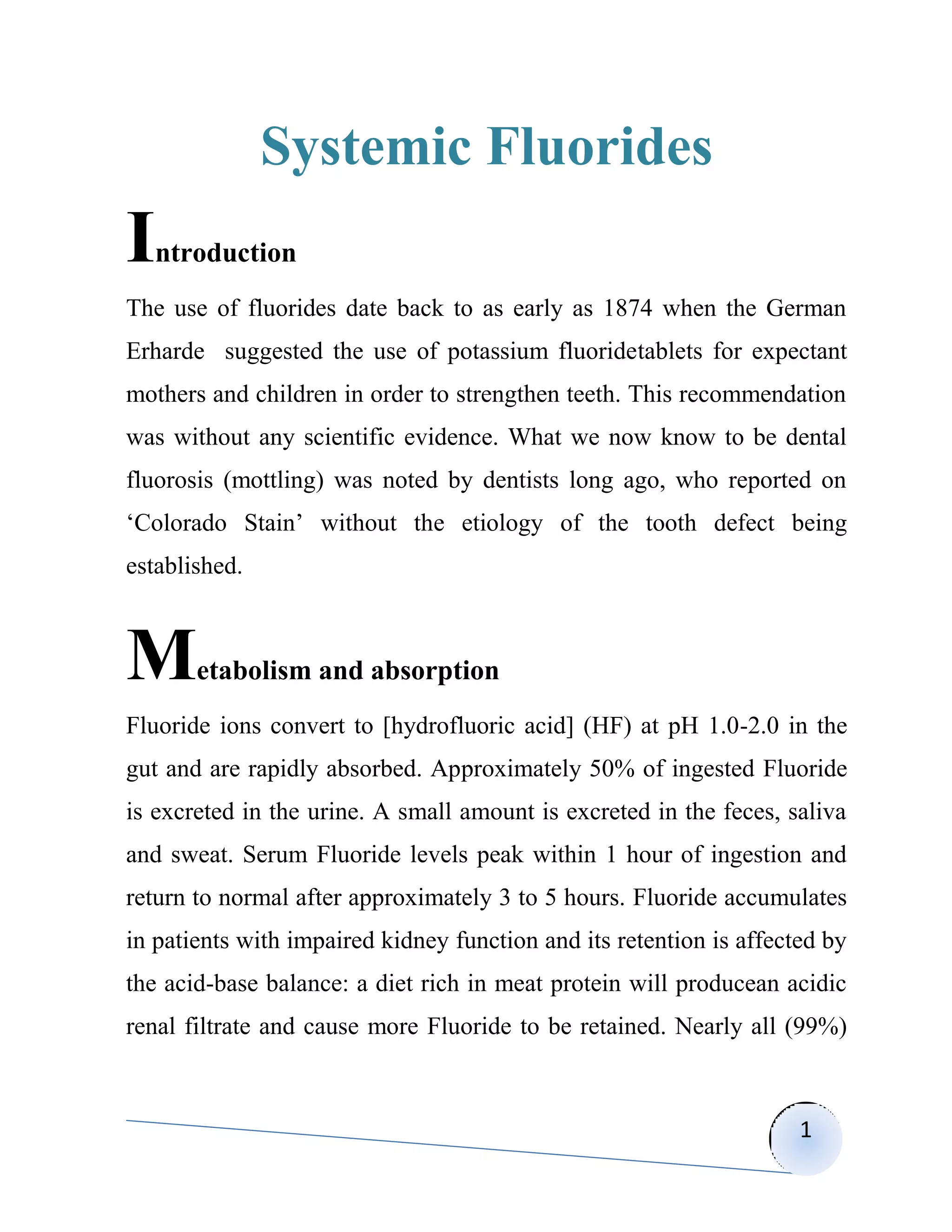 Systemic fluoride dr.huda | Dental Health | Diseases and Conditions
