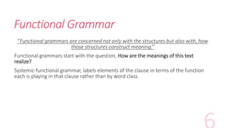 Systemic functional grammar | PPTX