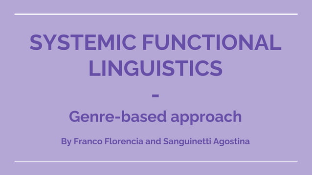 Systemic functional linguistics | PPTX