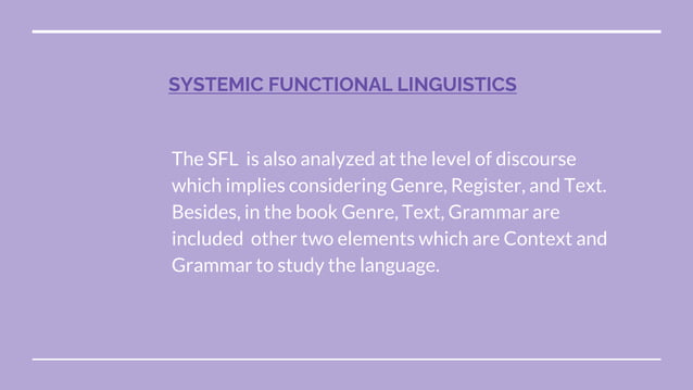 Systemic functional linguistics | PPTX