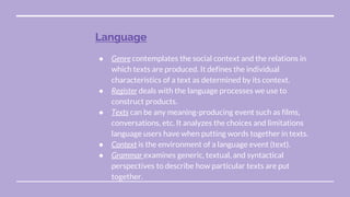 Systemic functional linguistics | PPTX