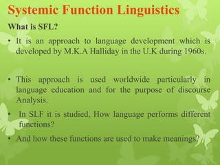 Systemic Functional Linguistics | PPTX | Programming Languages | Computing