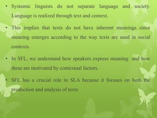 Systemic Functional Linguistics | PPTX | Programming Languages | Computing