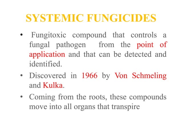 Systemic fungicides(R.D.Sowmya)2021004107.pptx | Chemistry | Science