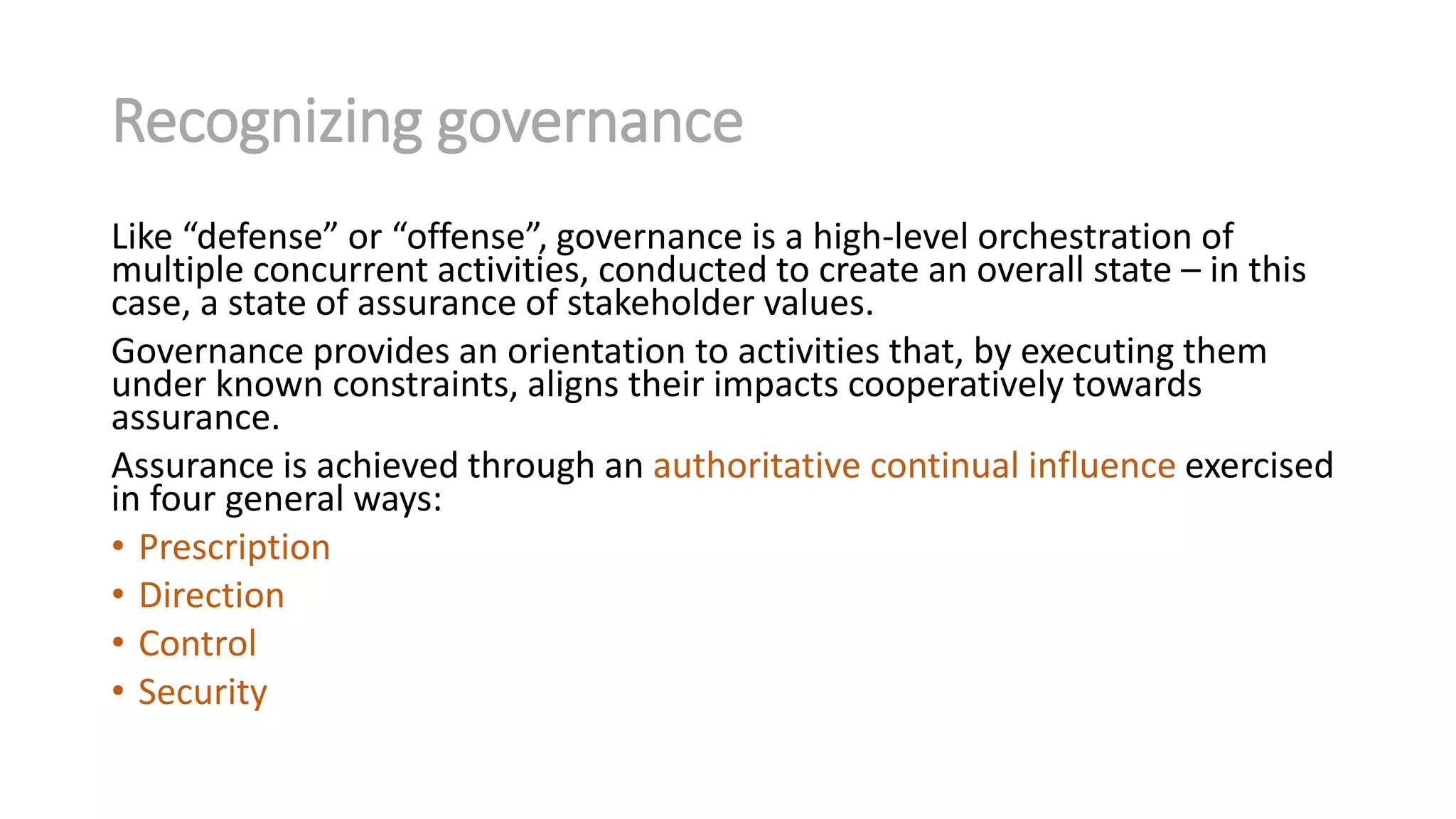 Systemic Governance - A Generic Framework | PDF