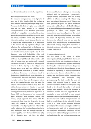 Systemic health effects of areca nuts with particular emphasis on carcinogenesis – a review ijb ...