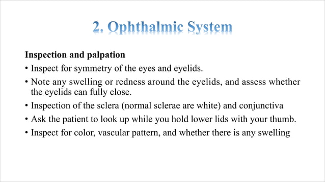 Systemic health examination ppt | PDF