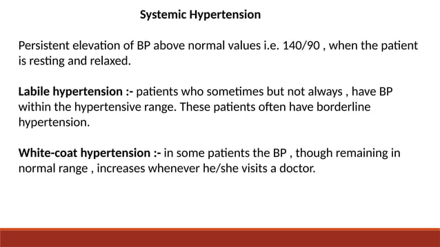systemic hypertension - general medicine by - hardik.pptx