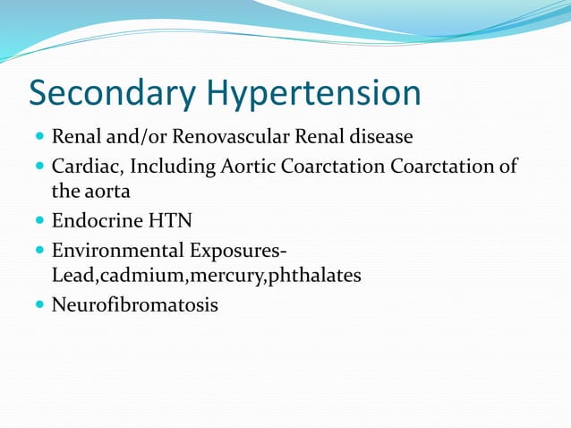Systemic hypertension in children & recent advances | PPTX