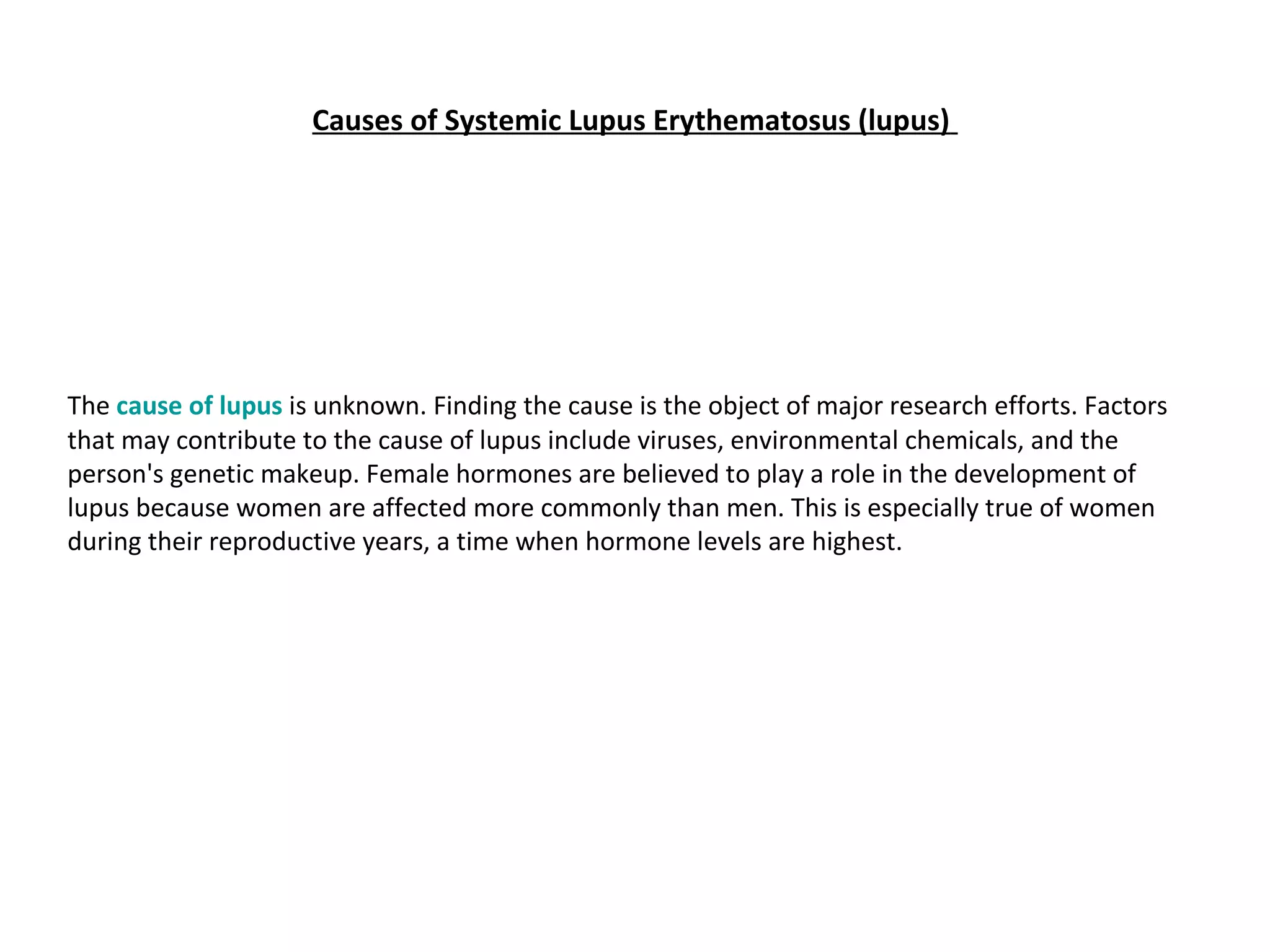 Systemic lupus erythematosus (lupus) | PPT