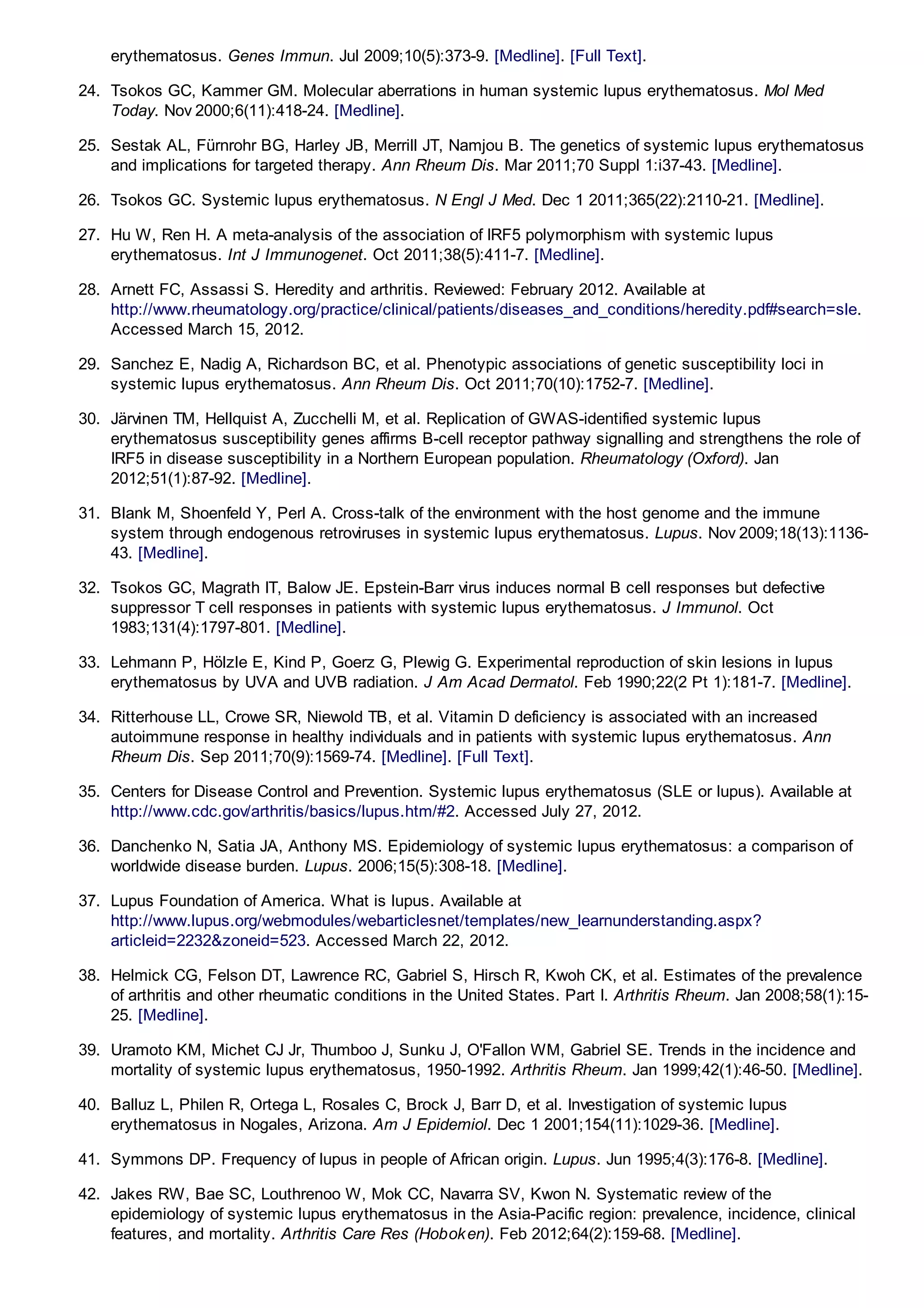 Systemic lupus erythematosus (sle) | PDF