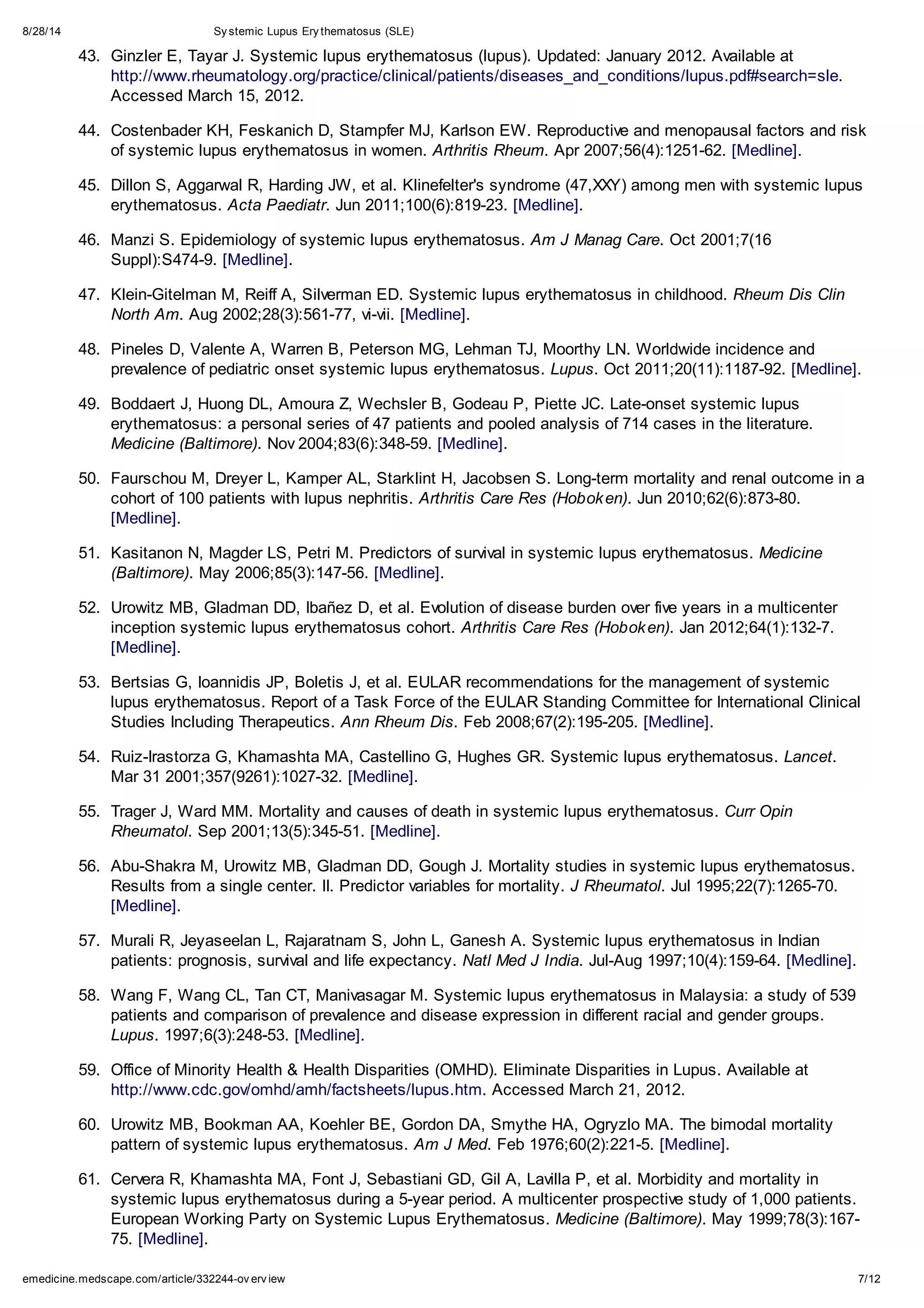 Systemic lupus erythematosus (sle) | PDF