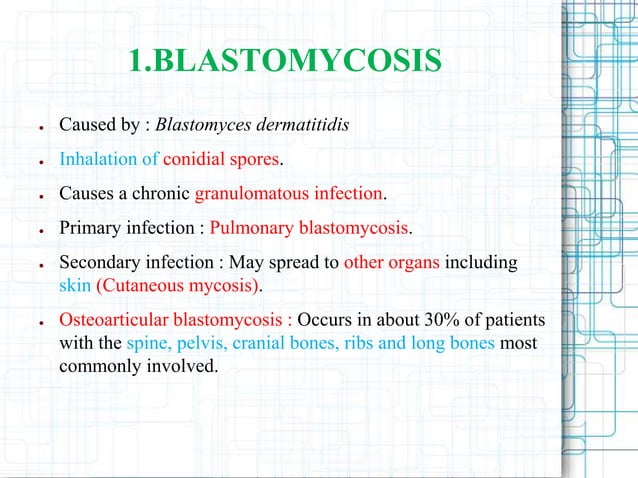 SYSTEMIC MYCOSES ` | PPSX | Skin and Dermatology | Diseases and Conditions