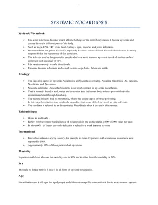 SYSTEMIC NOCARDIOSIS | DOCX