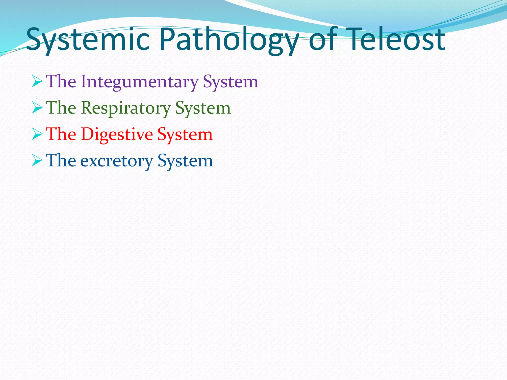 Systemic Pathology of Digestive System of Fish | PPTX