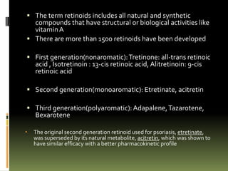 Systemic retinoids in dermatology | PPTX