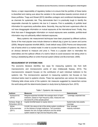 Systemic risk paper | PDF