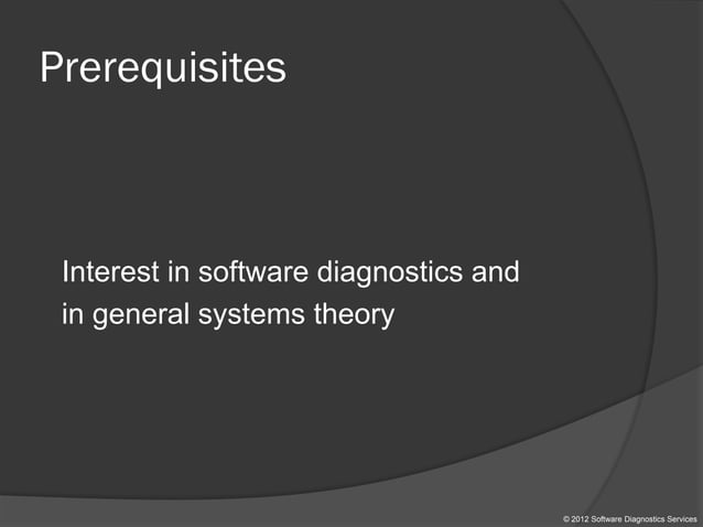 Systemic Software Diagnostics | PPT