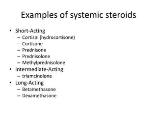 Systemic steroids | PPTX