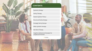 SYSTEMIC THERAPIES- Family Therapy and types | PDF