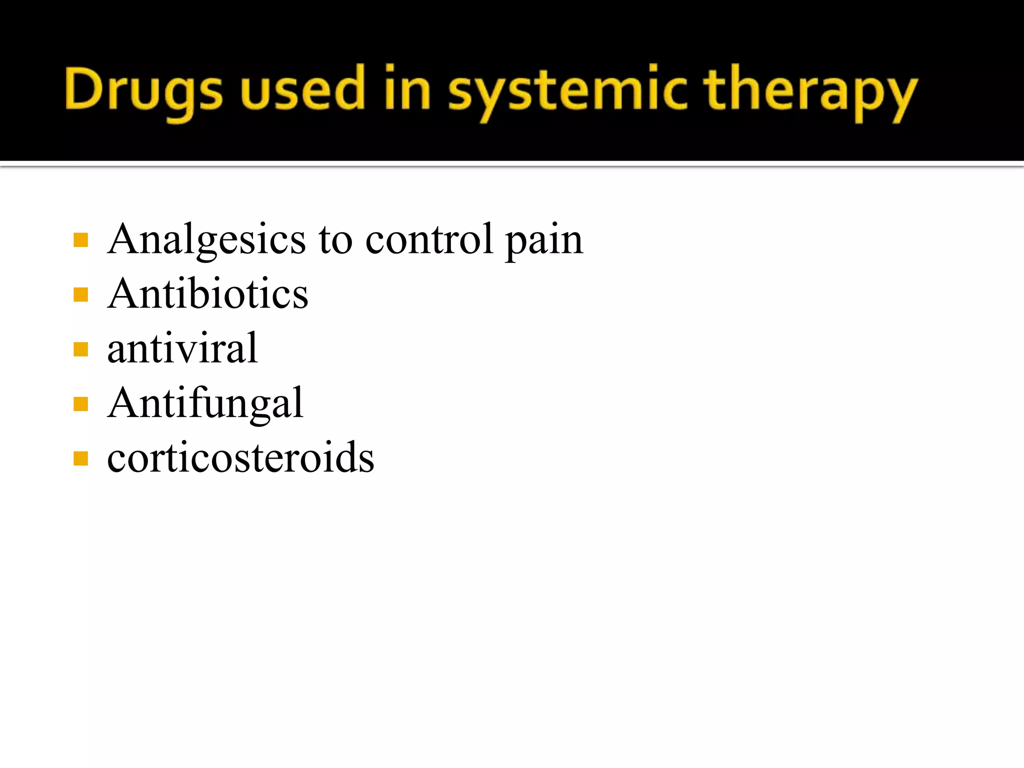 Systemic drugs used in oral medicines | PPT