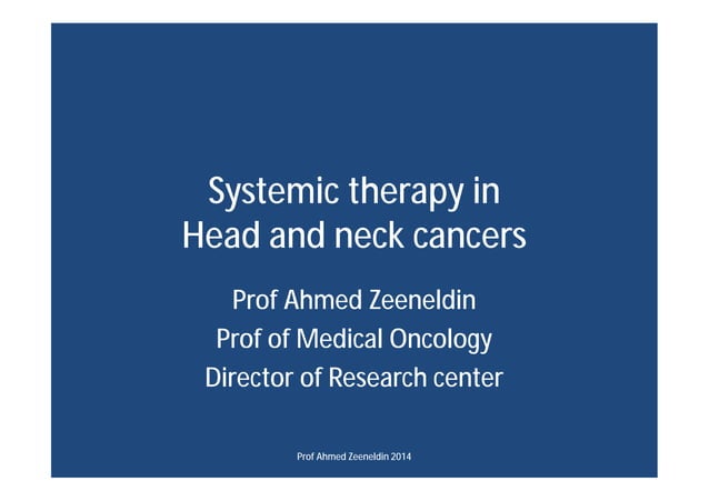 Systemic therapy in head and neck cancers 2014 1 | PDF