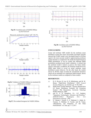 System identification of a steam distillation pilot scale using arx and narx approaches | PDF