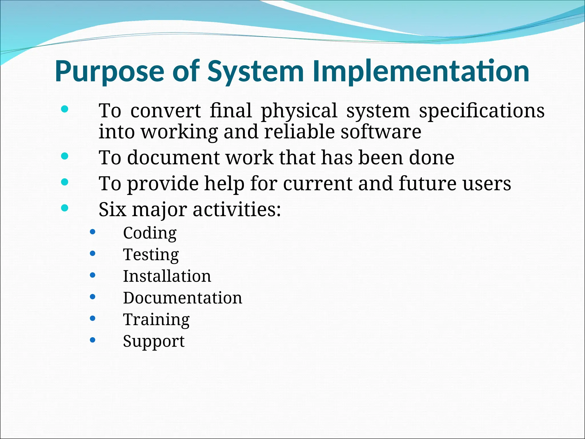 system implementation stages in MIS: SDLC Stages | PPT
