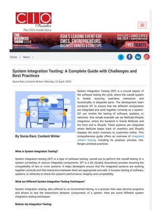 System Integration Testing A Complete Guide with Challenges and Best ...