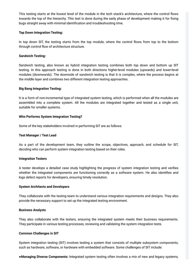 System Integration Testing A Complete Guide With Challenges And Best Practicespdf