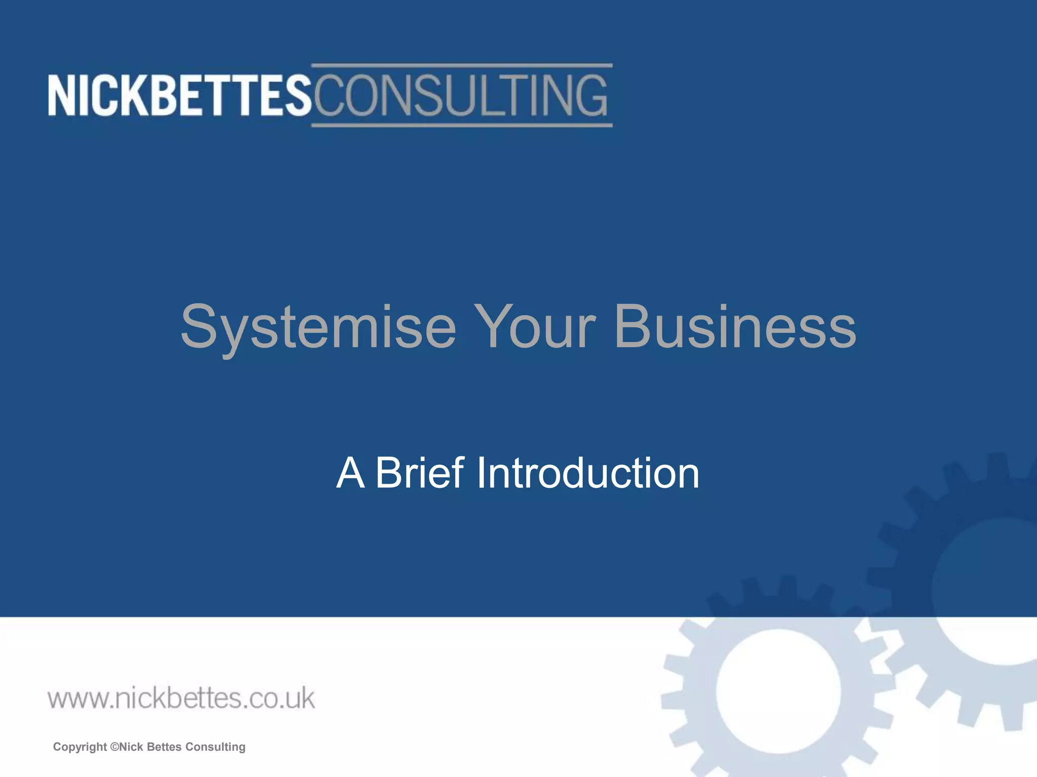 Business systemisation - brief overview | PPT
