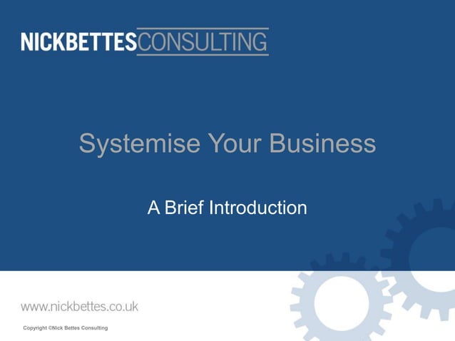 Business systemisation - brief overview | PPT