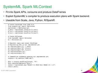 Alpine Tech Talk: System ML by Berthold Reinwald | PPT
