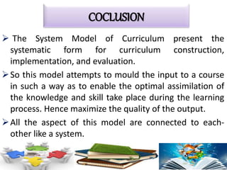 System model of curriculum | PPTX