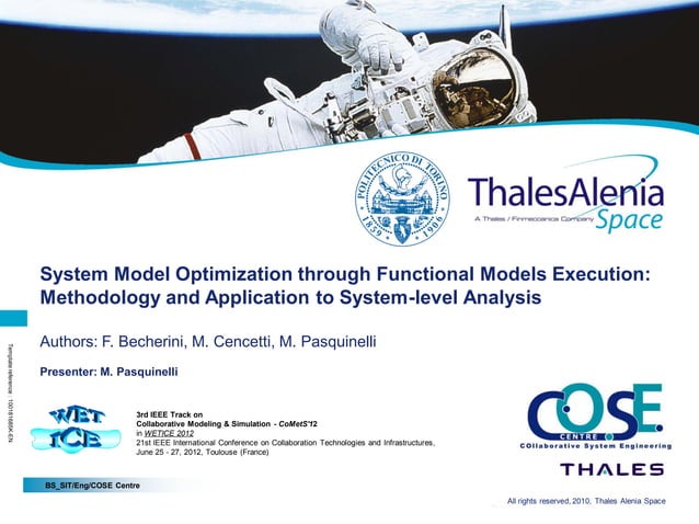 System model optimization through functional models execution methodology and application to ...